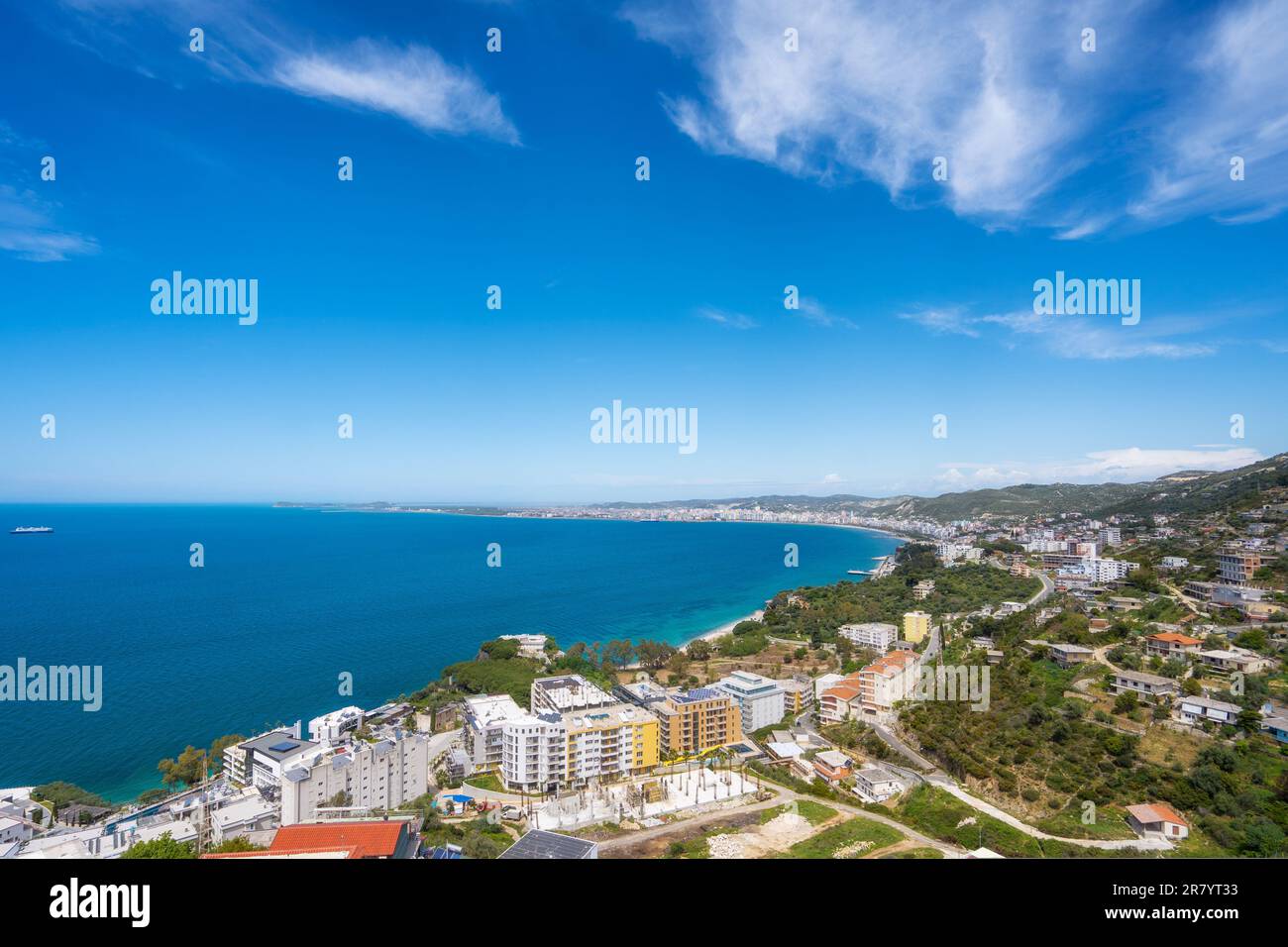 Cityscape seen from Kuzum Baba hill. Aerial city view, city panorama of ...