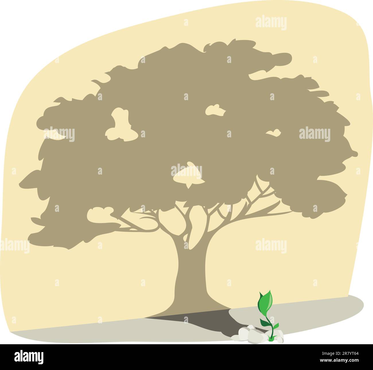 Illustration of a growing sprout and its tree shape shadow Stock Vector ...