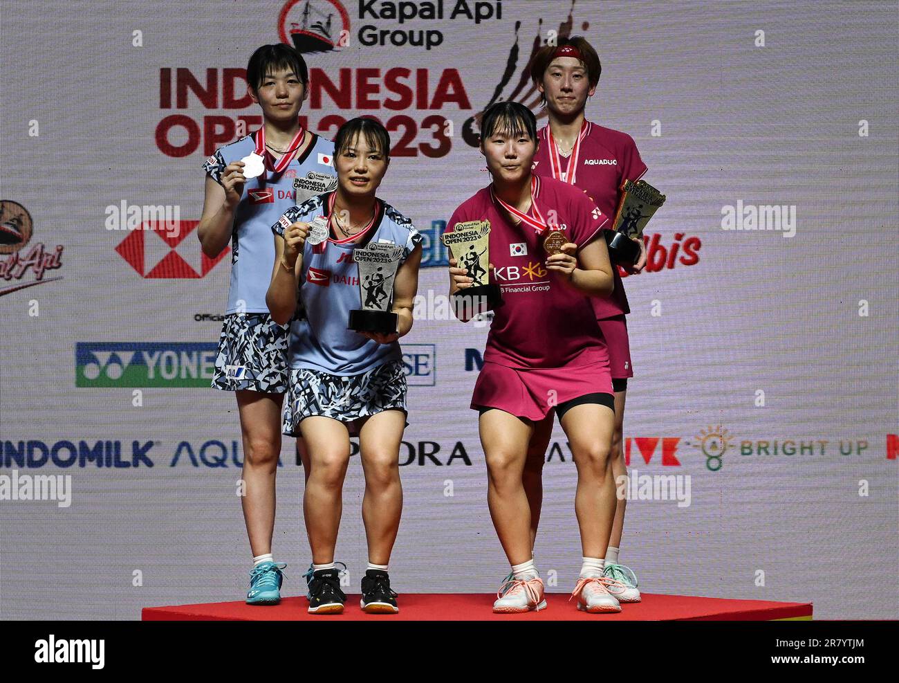 Jakarta, Indonesia. 18th June, 2023. Baek Ha Na (2nd R)/Lee So Hee (1st R) of South Korea and ...