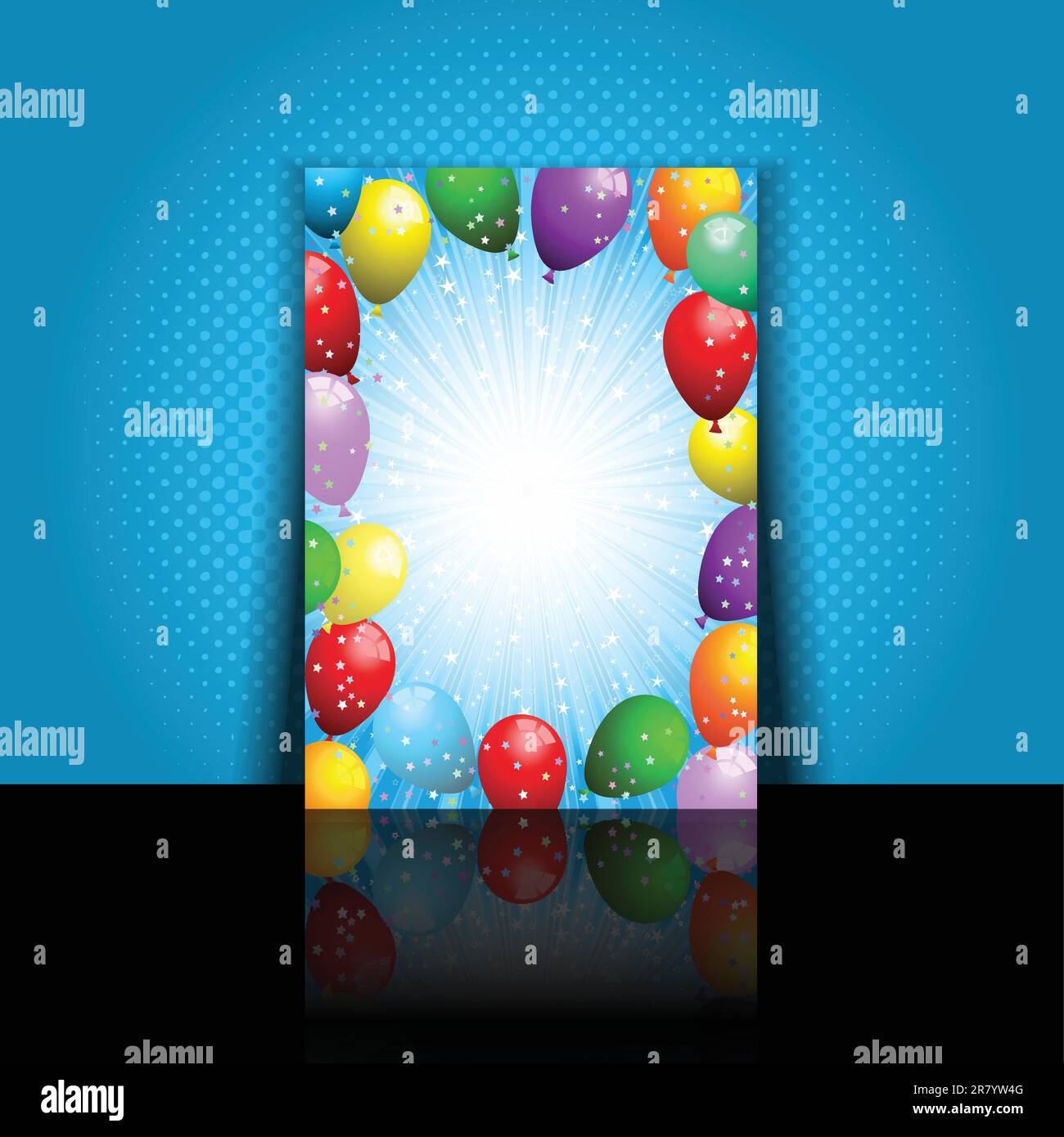 Layout for a birthday party invitation with balloons Stock Vector Image ...