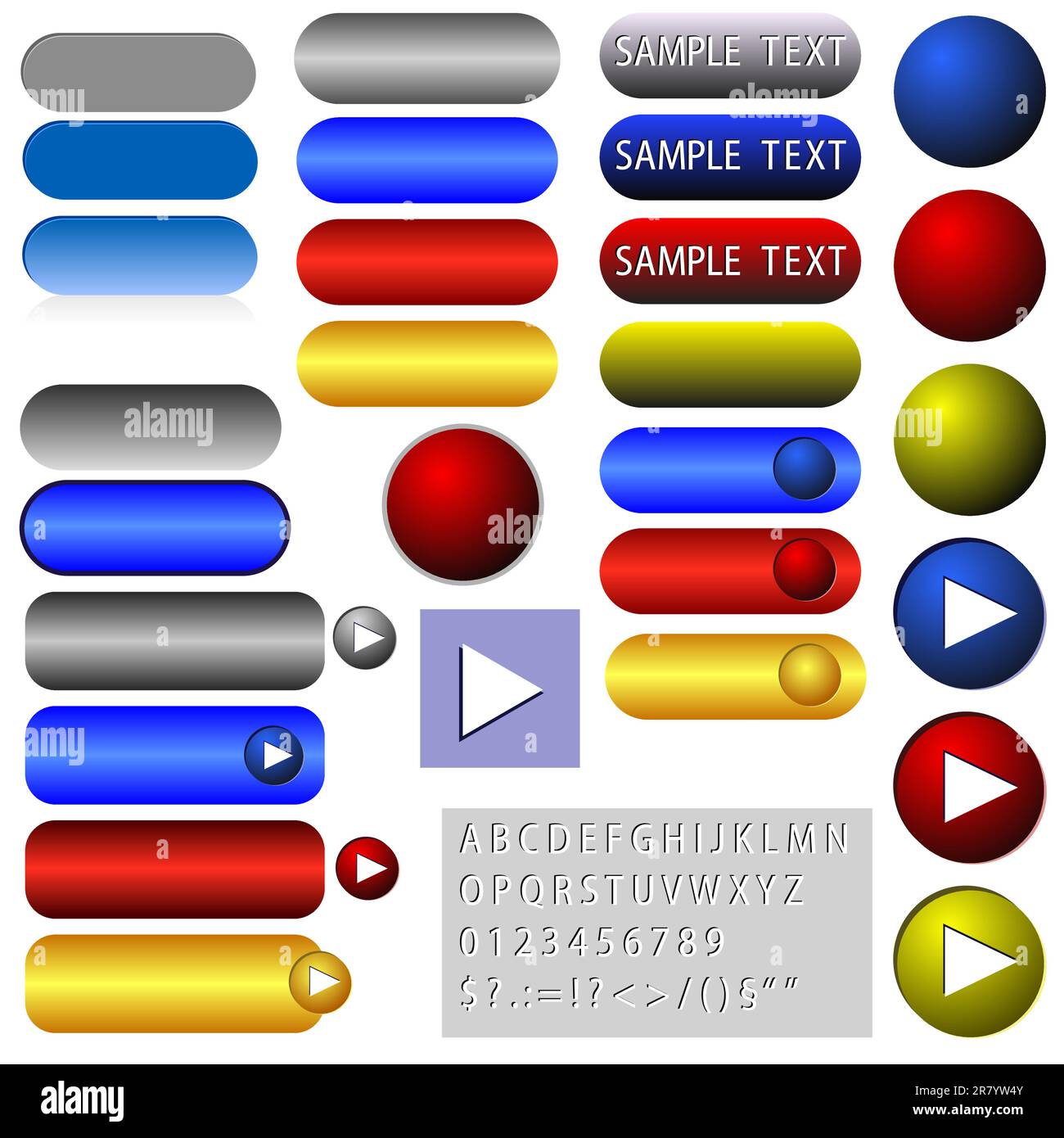 Vector illustration of the various buttons for website. This file is ...