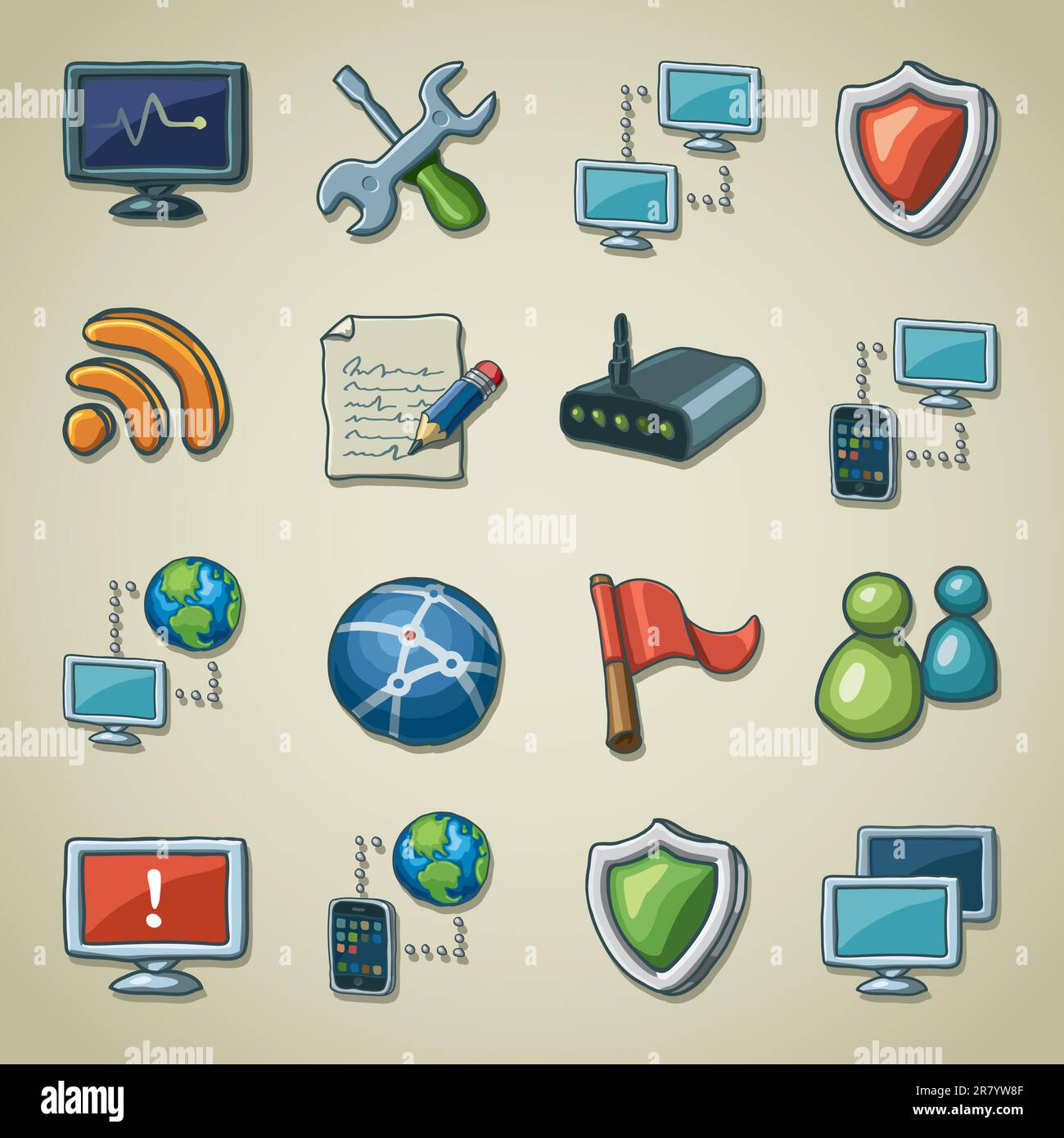 hand-drawn vector icons Stock Vector Image & Art - Alamy