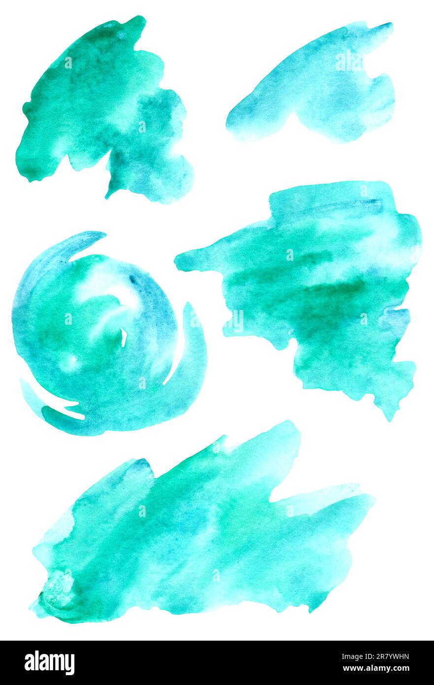 Watercolor stains. Drawing on white background Stock Photo - Alamy