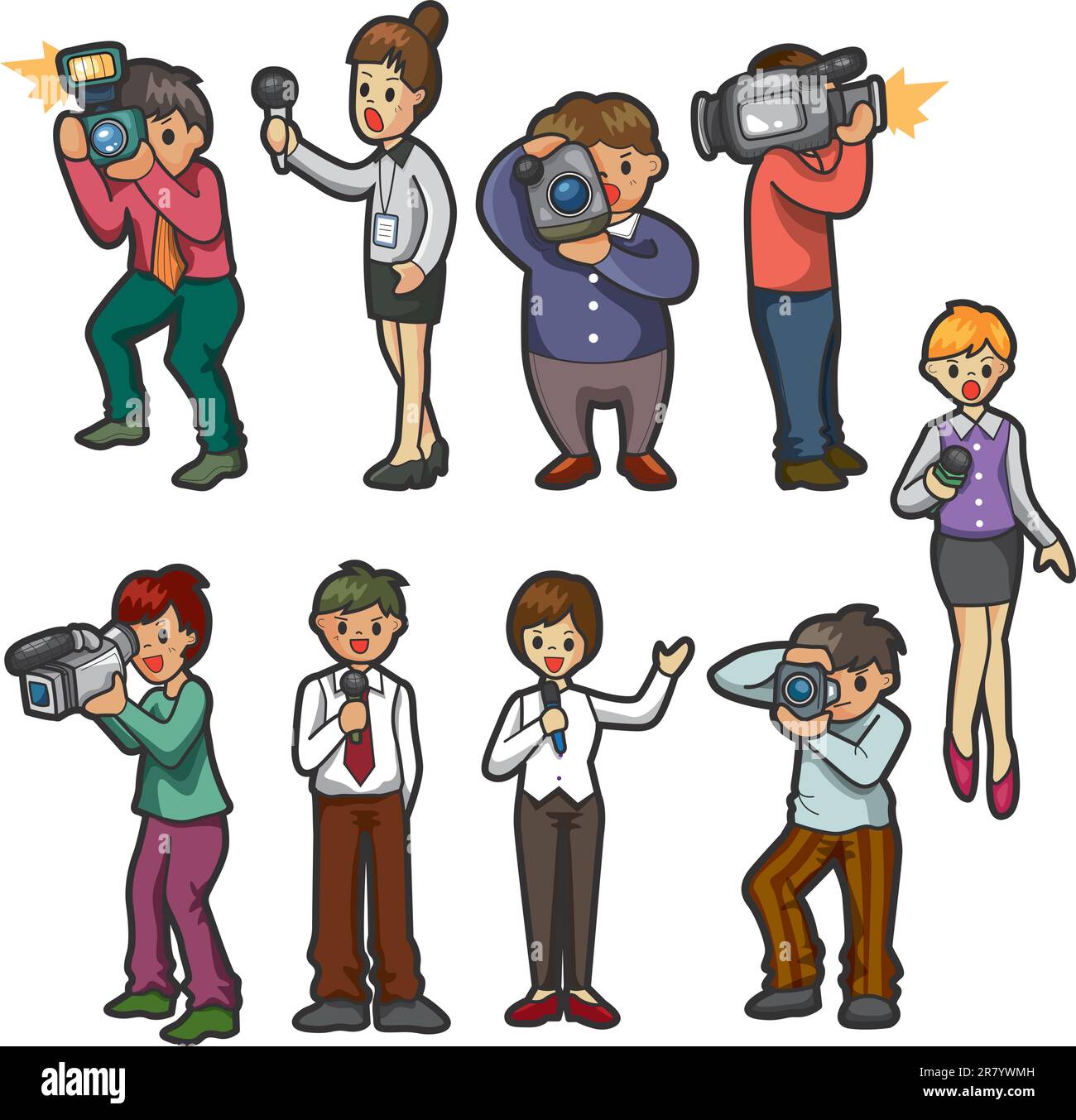 set of reporter people Stock Vector Image & Art - Alamy