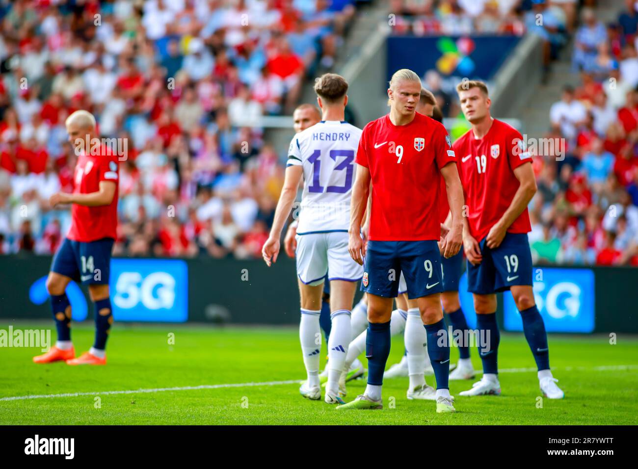 Oslo, Norway, 17th June 2023. Norway's Erling Braut Haaland prepares to ...