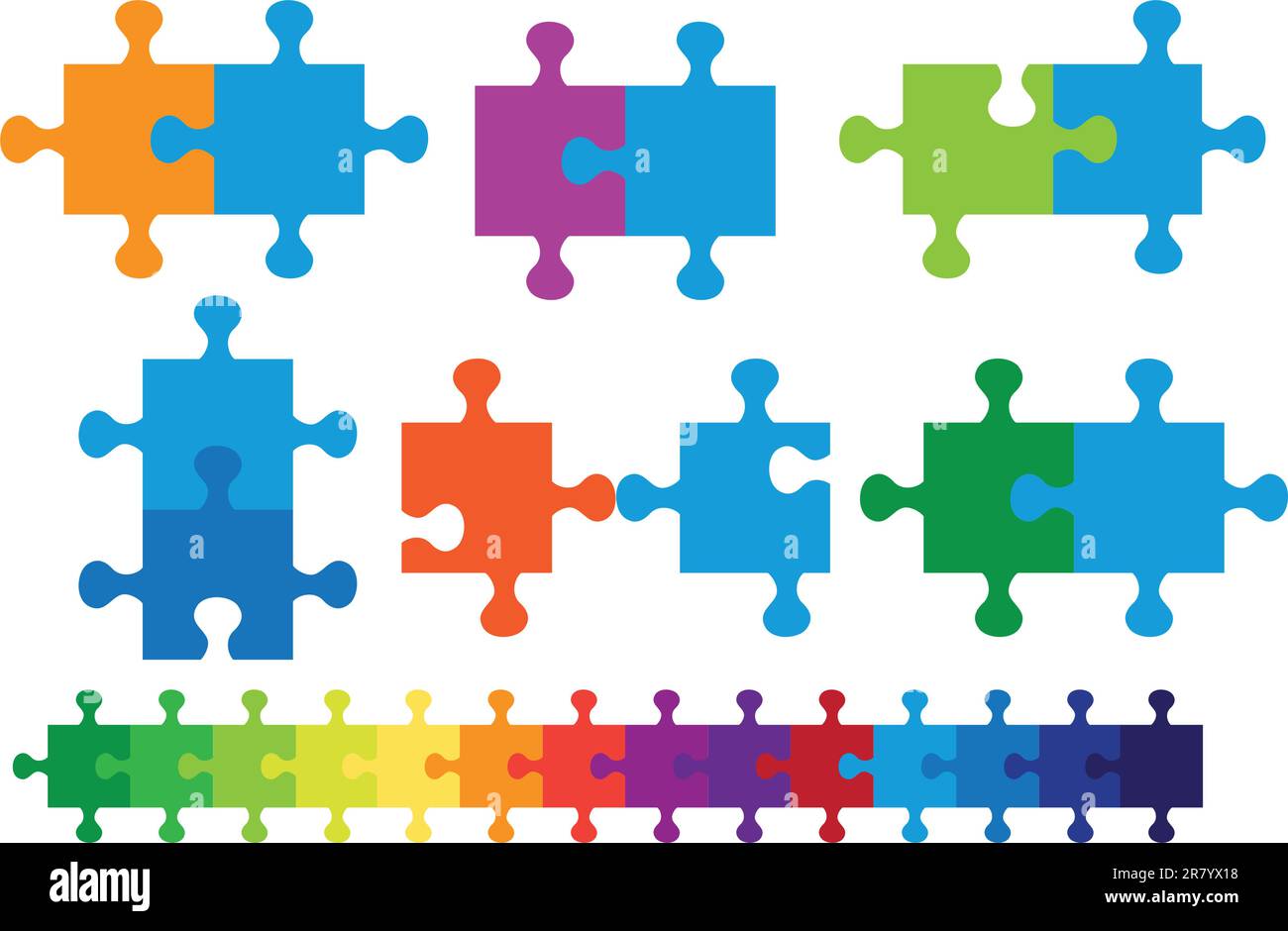 set of jigsaw puzzle, vector design elements Stock Vector Image & Art ...