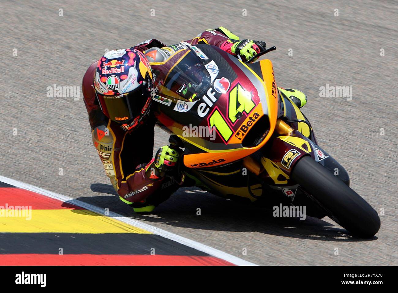 Italy's Tony Arbolino, of the Elf Marc VDS Racing team, steers his bike ...