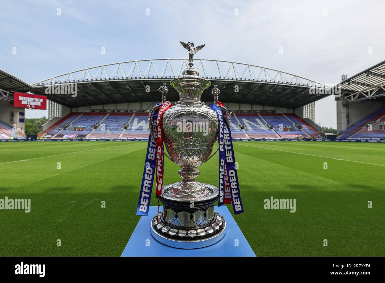The Challenge Cup Trophy is on show during the Betfred Challenge Cup ...