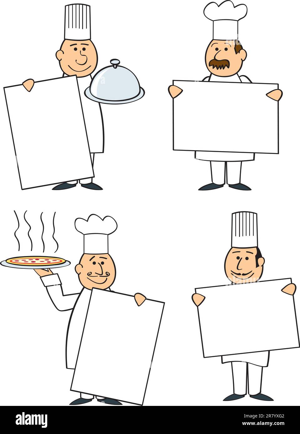 Four different chefs holding blank signs Stock Vector Image & Art - Alamy