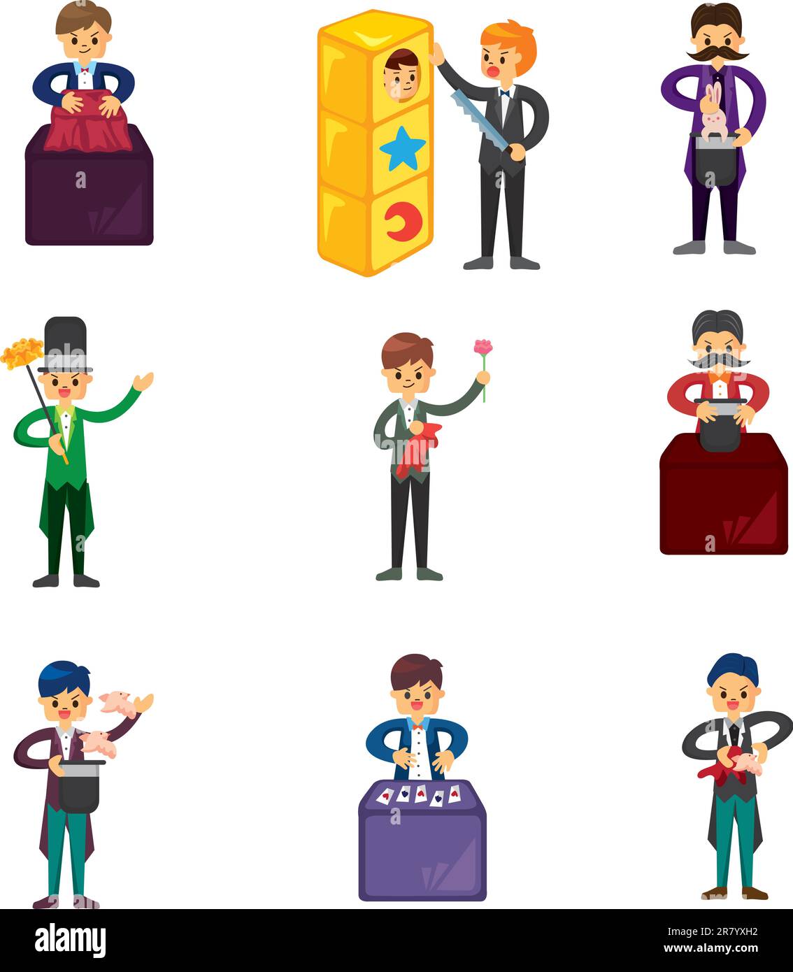 set of Cartoon magician Stock Vector Image & Art - Alamy