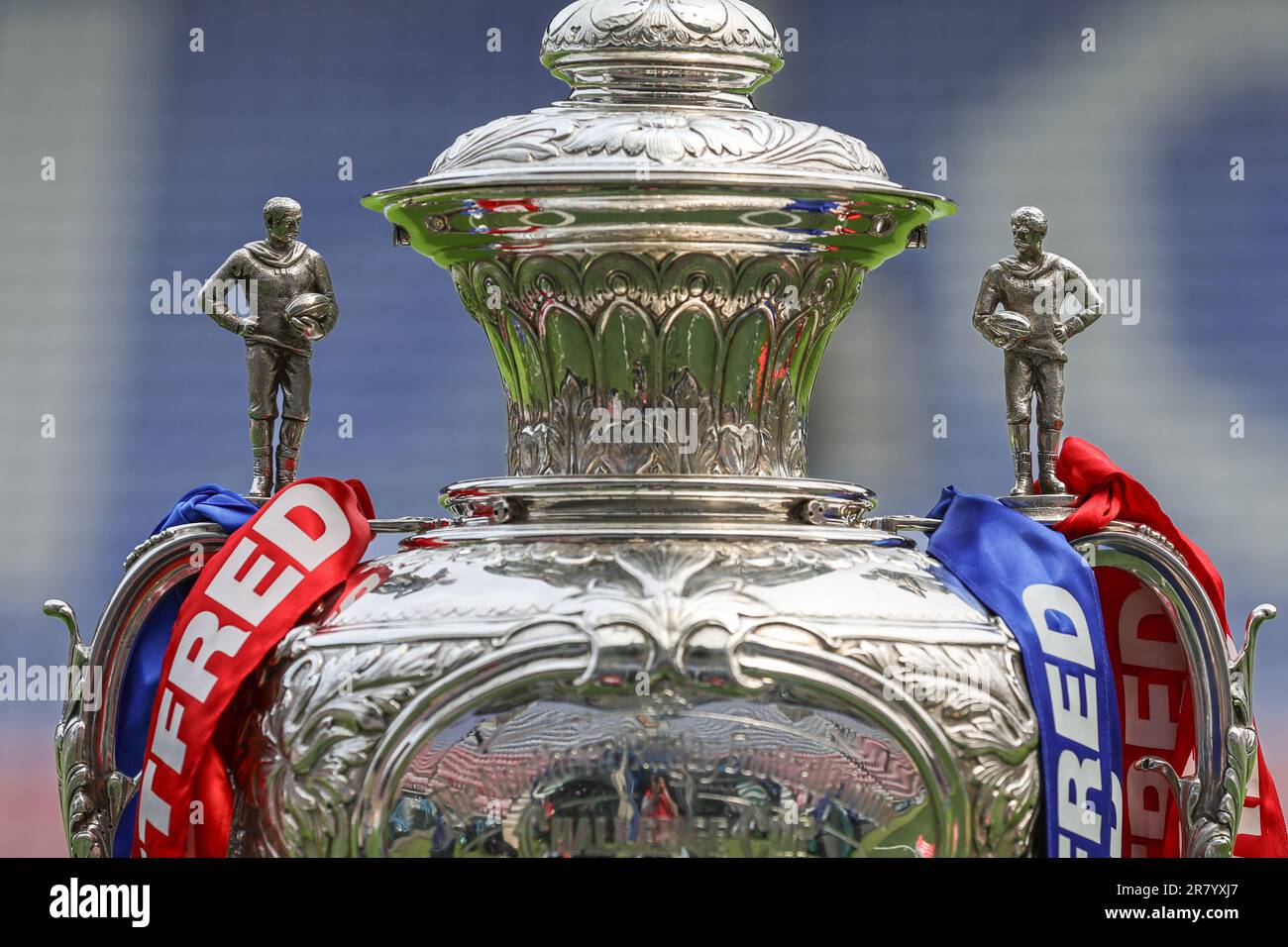 Figures on The Challenge Cup Trophy during the Betfred Challenge Cup ...