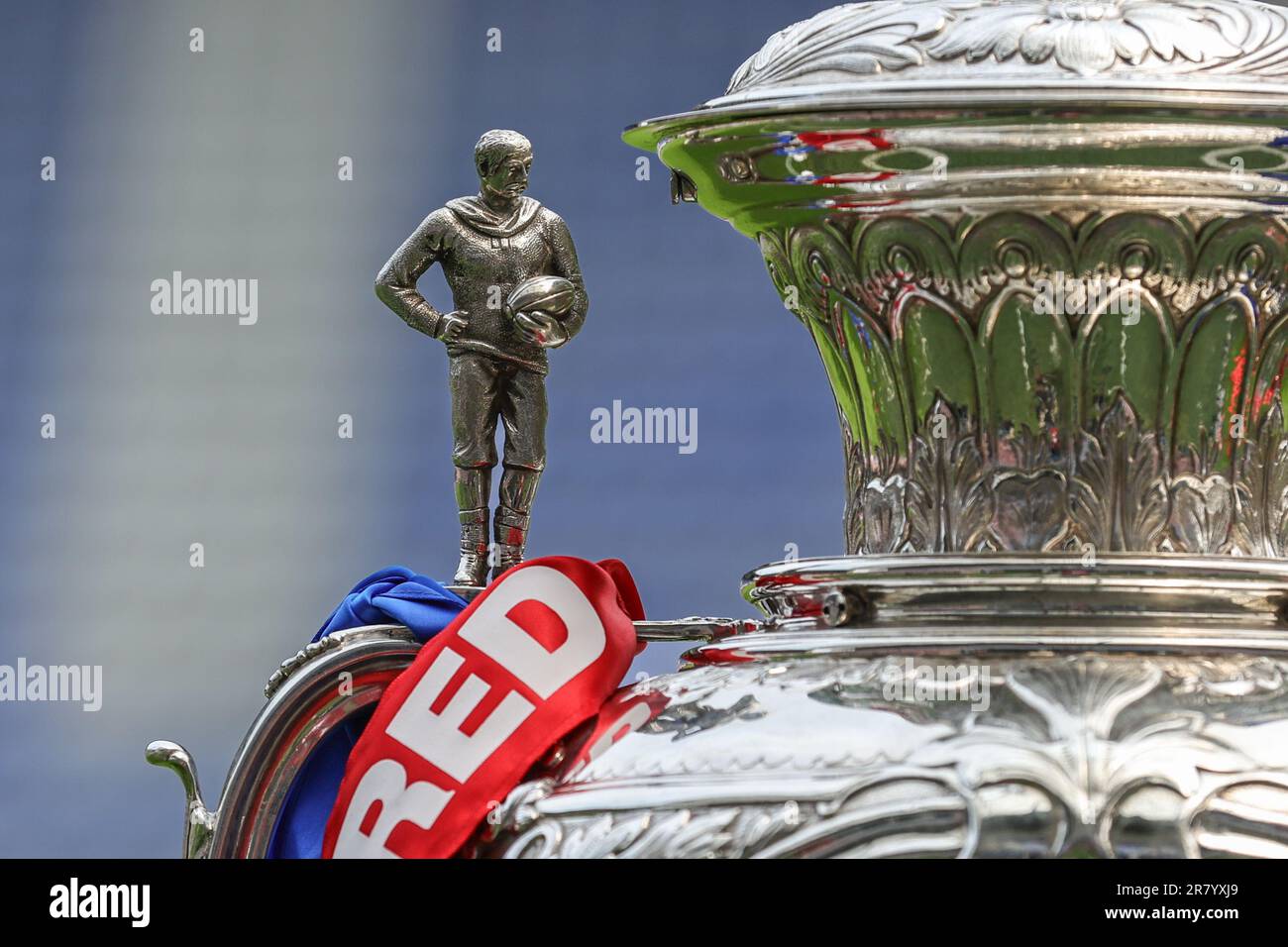 Figures on The Challenge Cup Trophy during the Betfred Challenge Cup ...