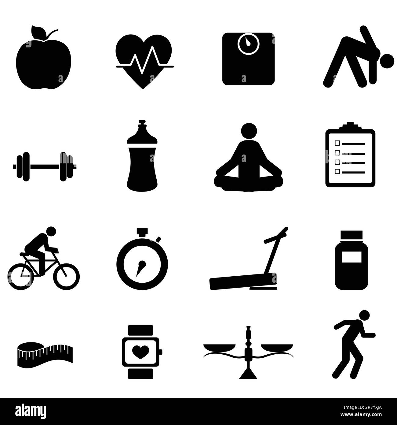 Dumbbell icon in black Cut Out Stock Images & Pictures - Alamy
