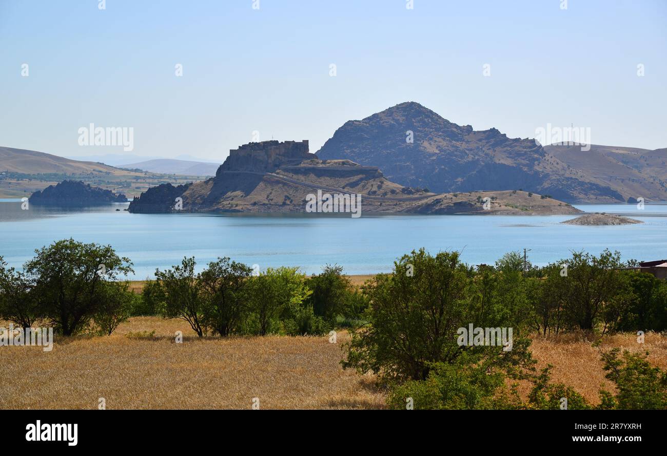 Pertek Castle, located in Tunceli, Turkey, was built in the 12th ...
