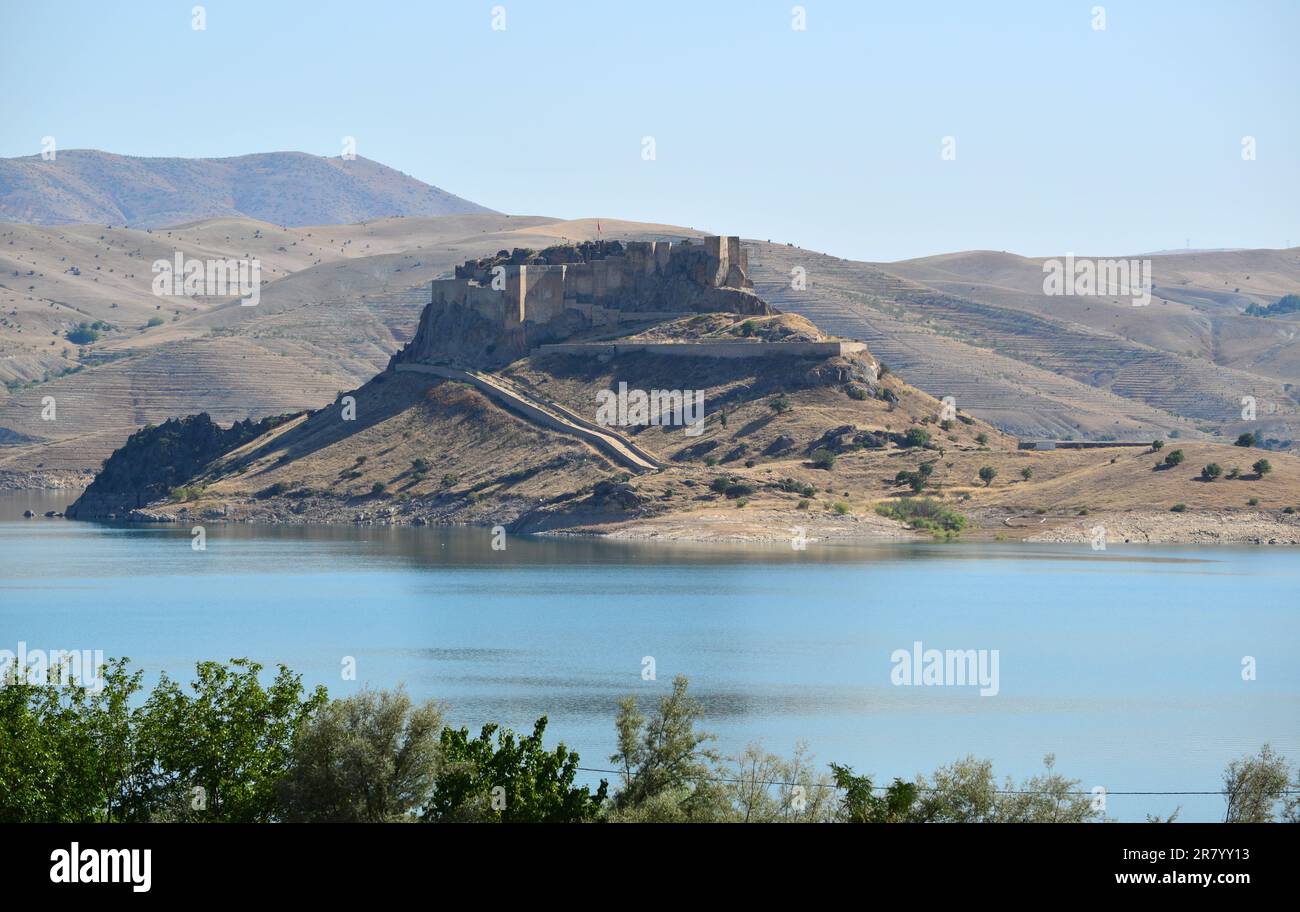 Pertek Castle, located in Tunceli, Turkey, was built in the 12th ...