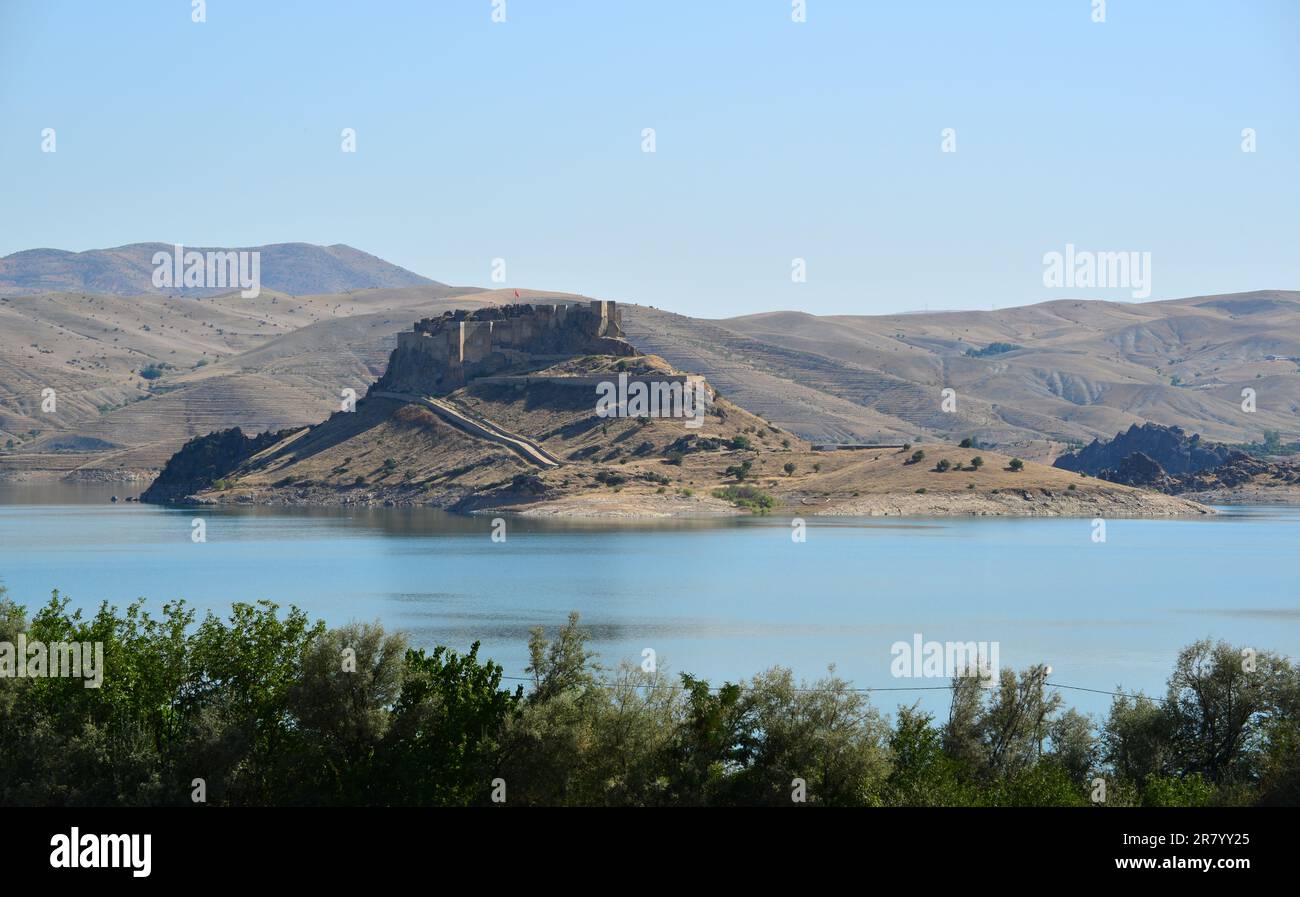 Pertek Castle, located in Tunceli, Turkey, was built in the 12th ...