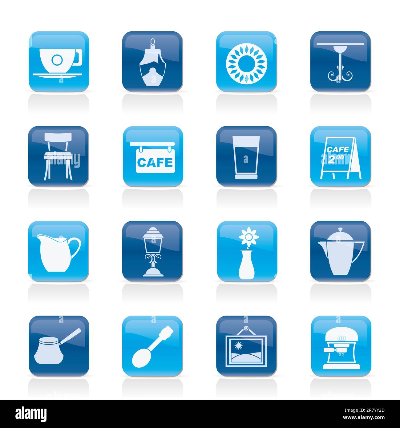 Café and coffeehouse icons - vector icon set Stock Vector Image & Art ...