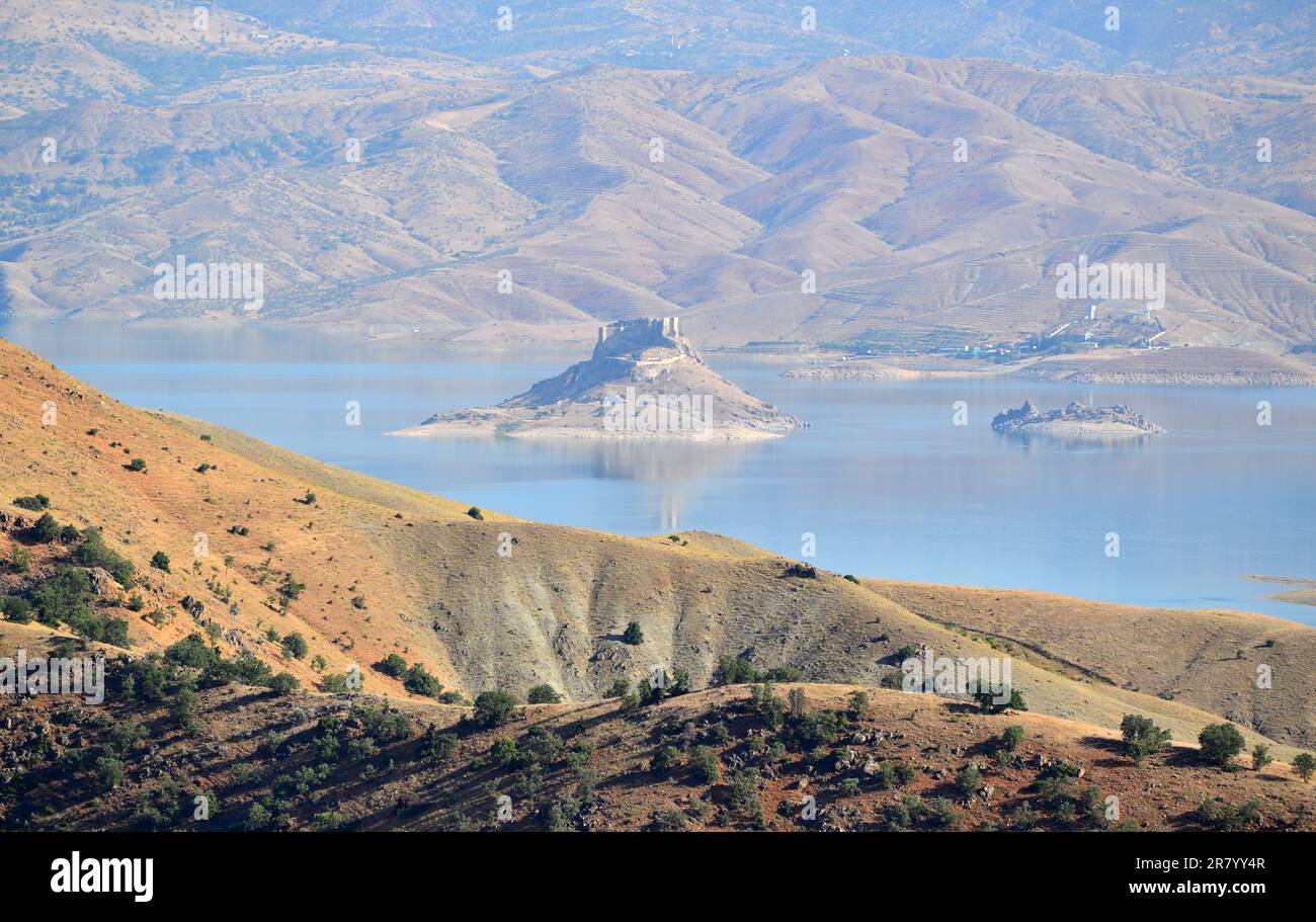Pertek Castle, located in Tunceli, Turkey, was built in the 12th ...