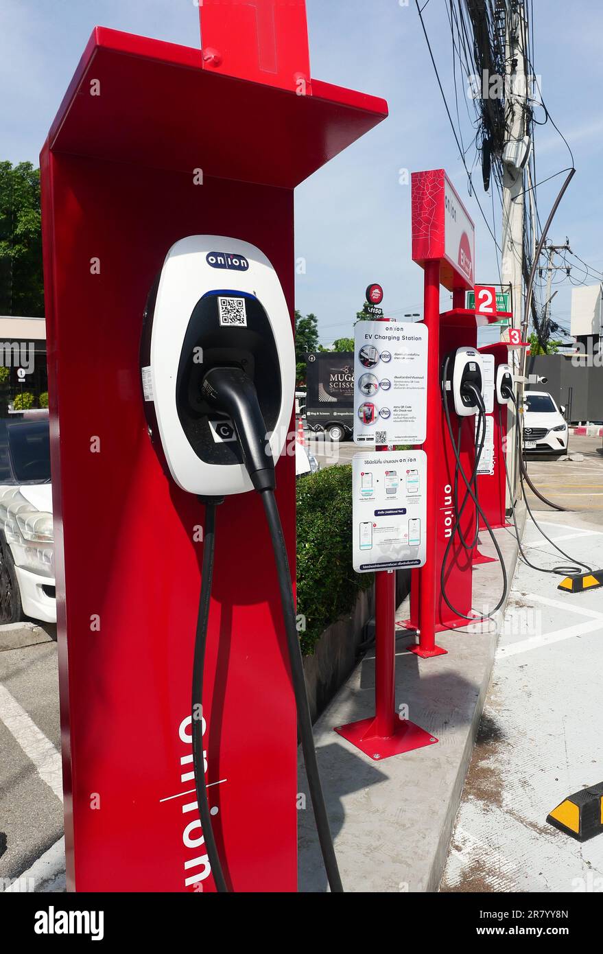 Power supply for EV car charging. Electric car charging station in ...