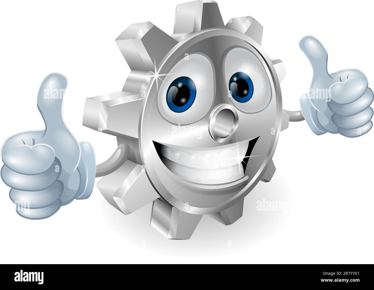 Illustration of gear cartoon character giving thumbs up cartoon ...