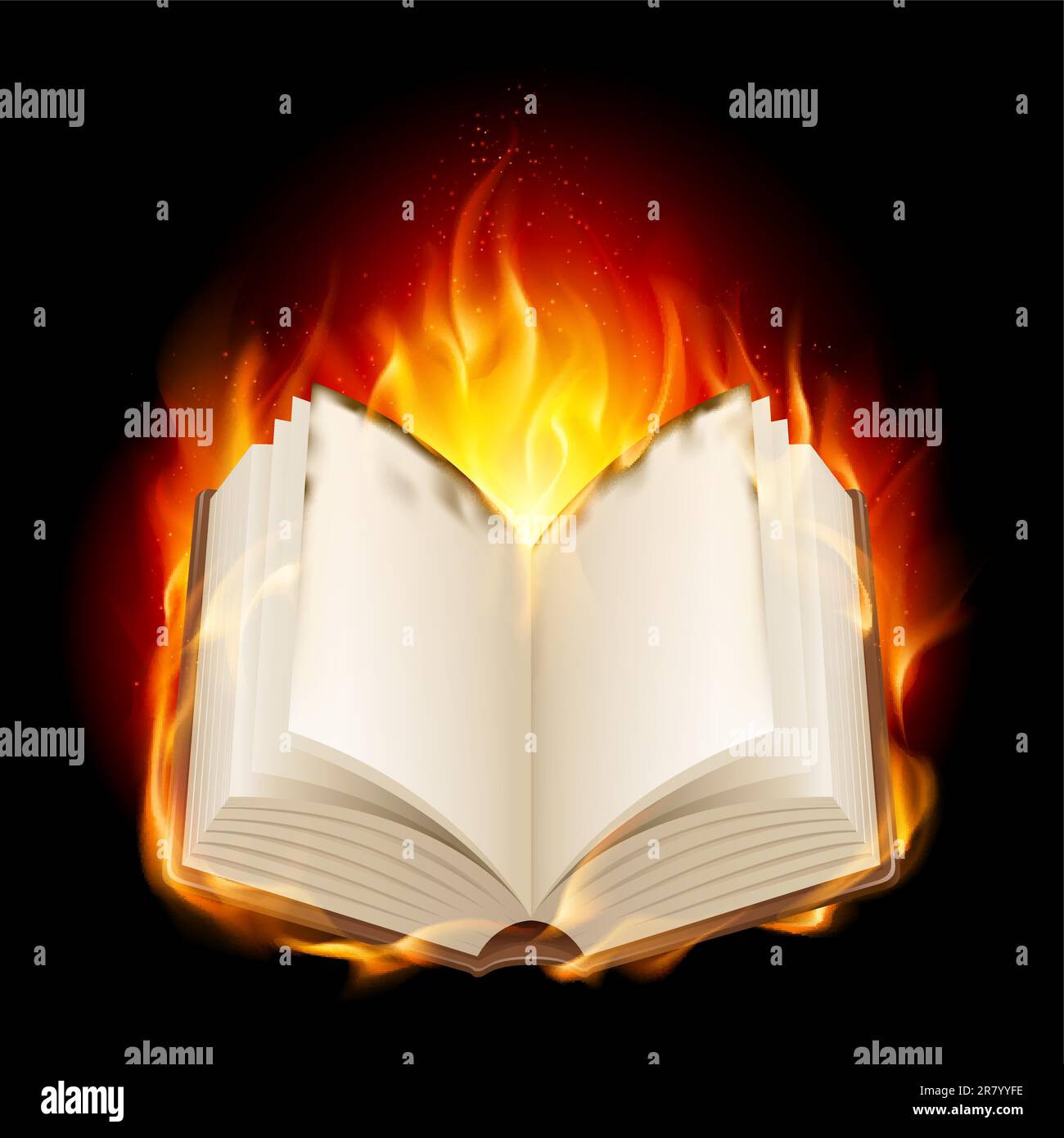 Burning book. Illustratin on black background for design Stock Vector ...