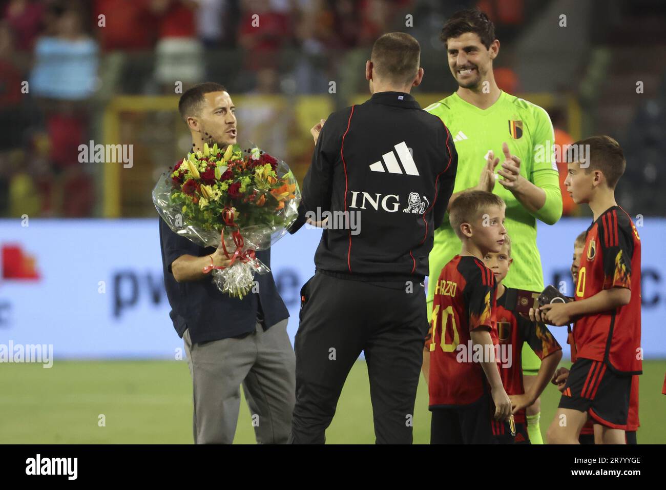 Former Red Devils captain Eden Hazard is celebrated - here with Belgium ...