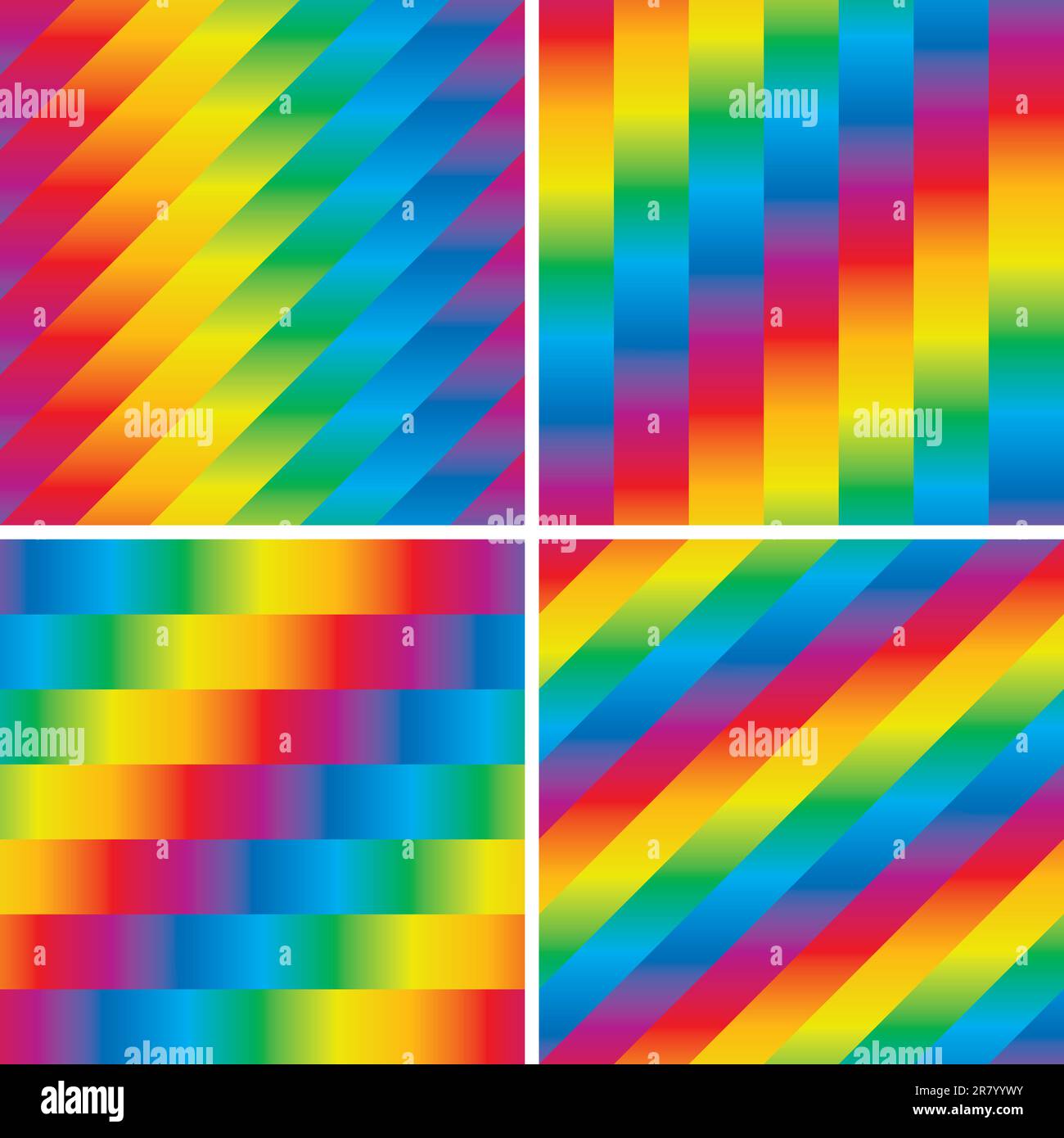 Seamless striped spectrum patterns set. Vector illustration Stock ...