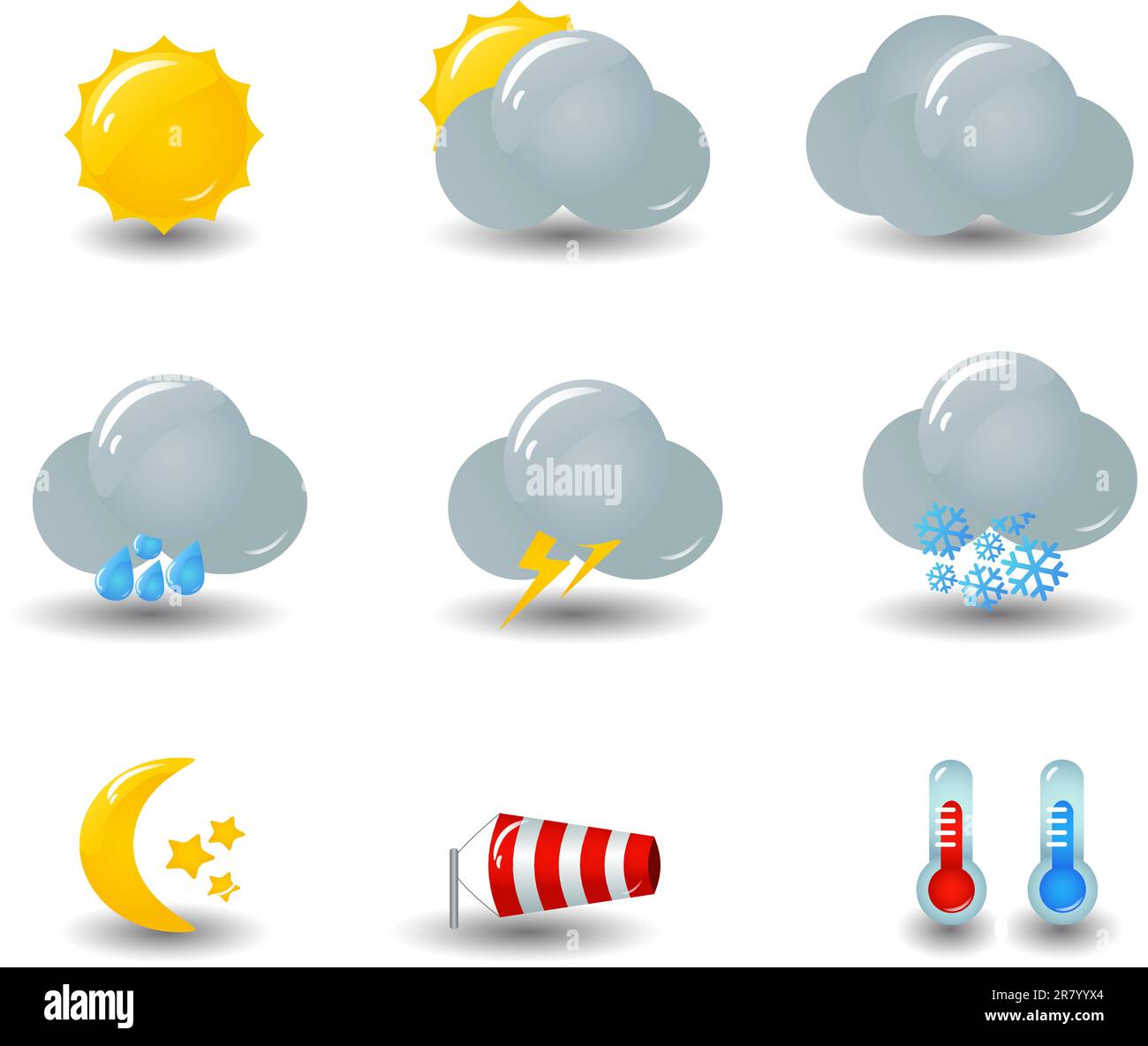 Set of nine weather icons Stock Vector Image & Art - Alamy