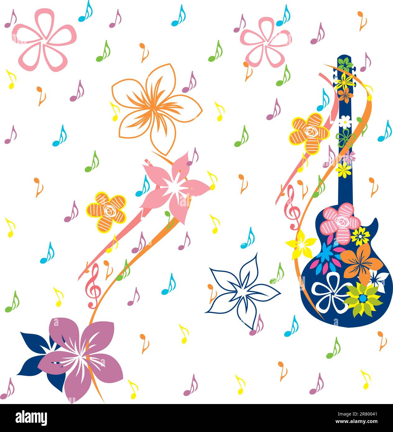 Abstract music background notes floral hi-res stock photography and ...