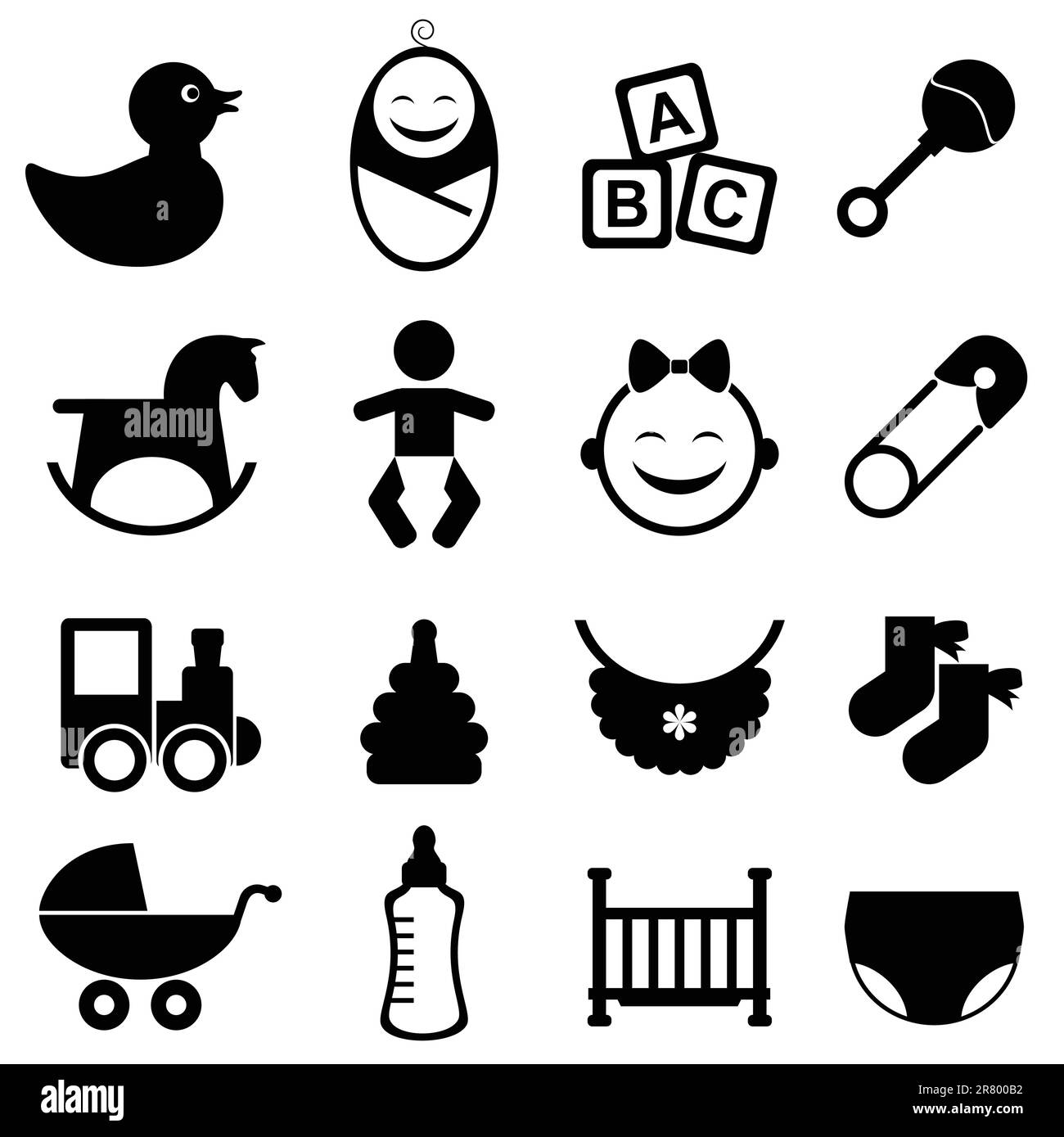Baby icon set in black Stock Vector Image & Art - Alamy