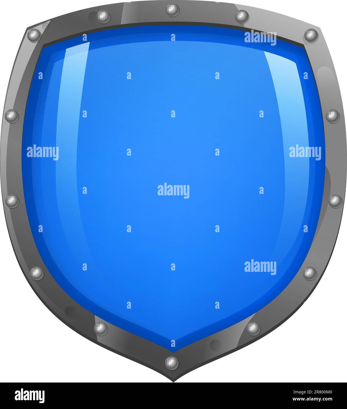 Glossy shiny blue shield illustration Stock Vector Images - Alamy