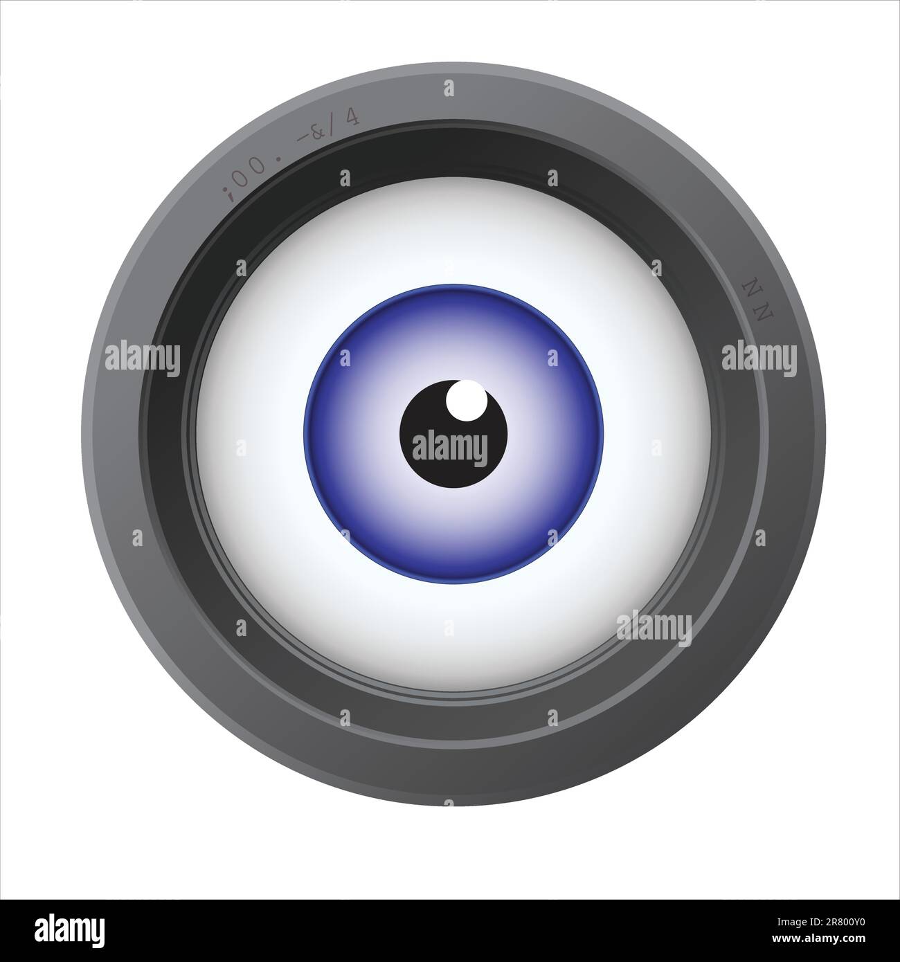 An eye inside of camera lens isolated on white background Stock Vector Image & Art - Alamy