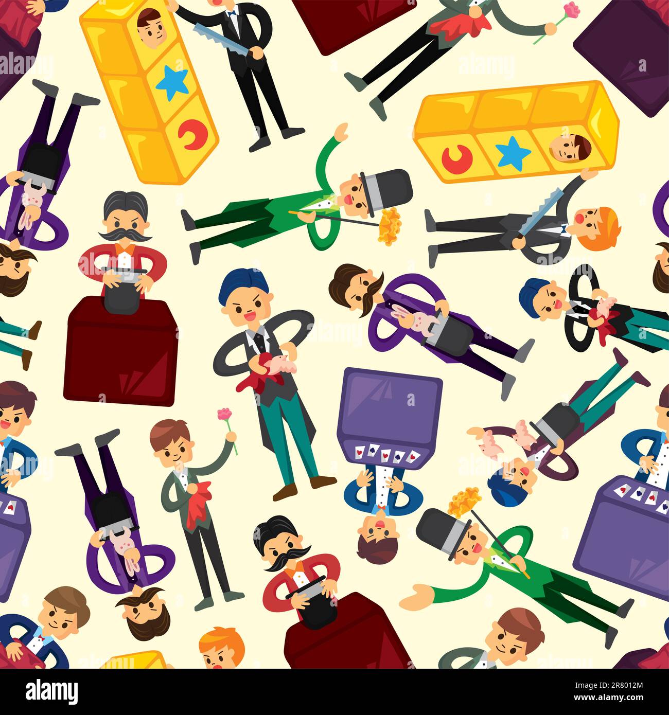 Cartoon magician seamless pattern Stock Vector Image & Art - Alamy