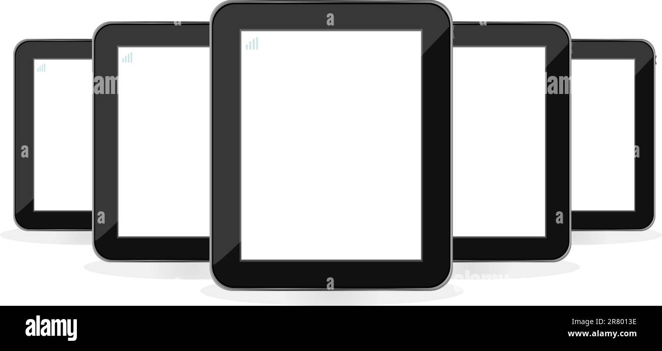 Digital tablet PC set isolated on white background Stock Vector Image ...