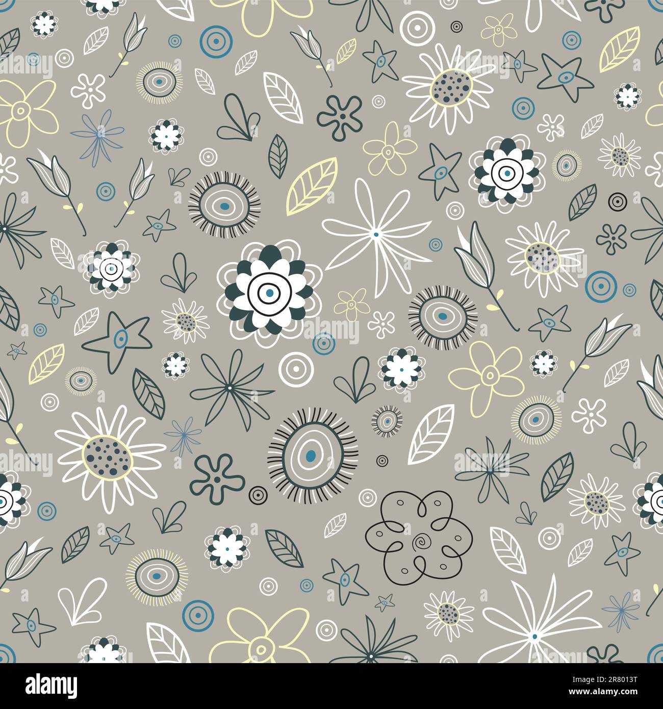 Seamless fine floral pattern on a brown background Stock Vector Image ...