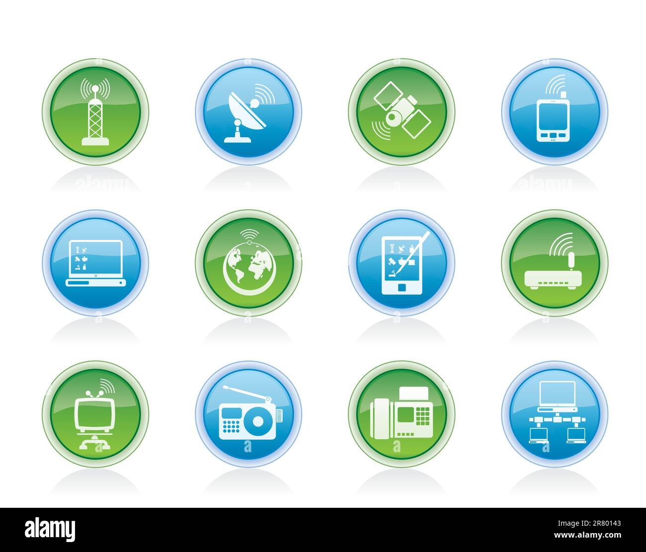 communication and technology icons - vector icon set Stock Vector Image ...