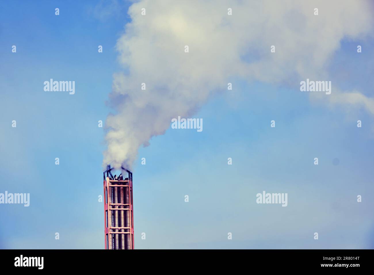 Building exterior metal industry air pollution smoke stack hi-res stock ...