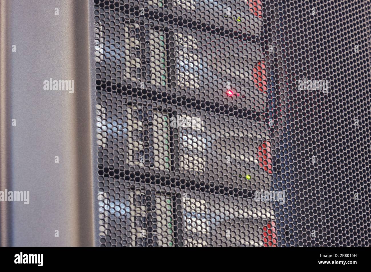 The UPS module in the server room is emitting a red light warning ...