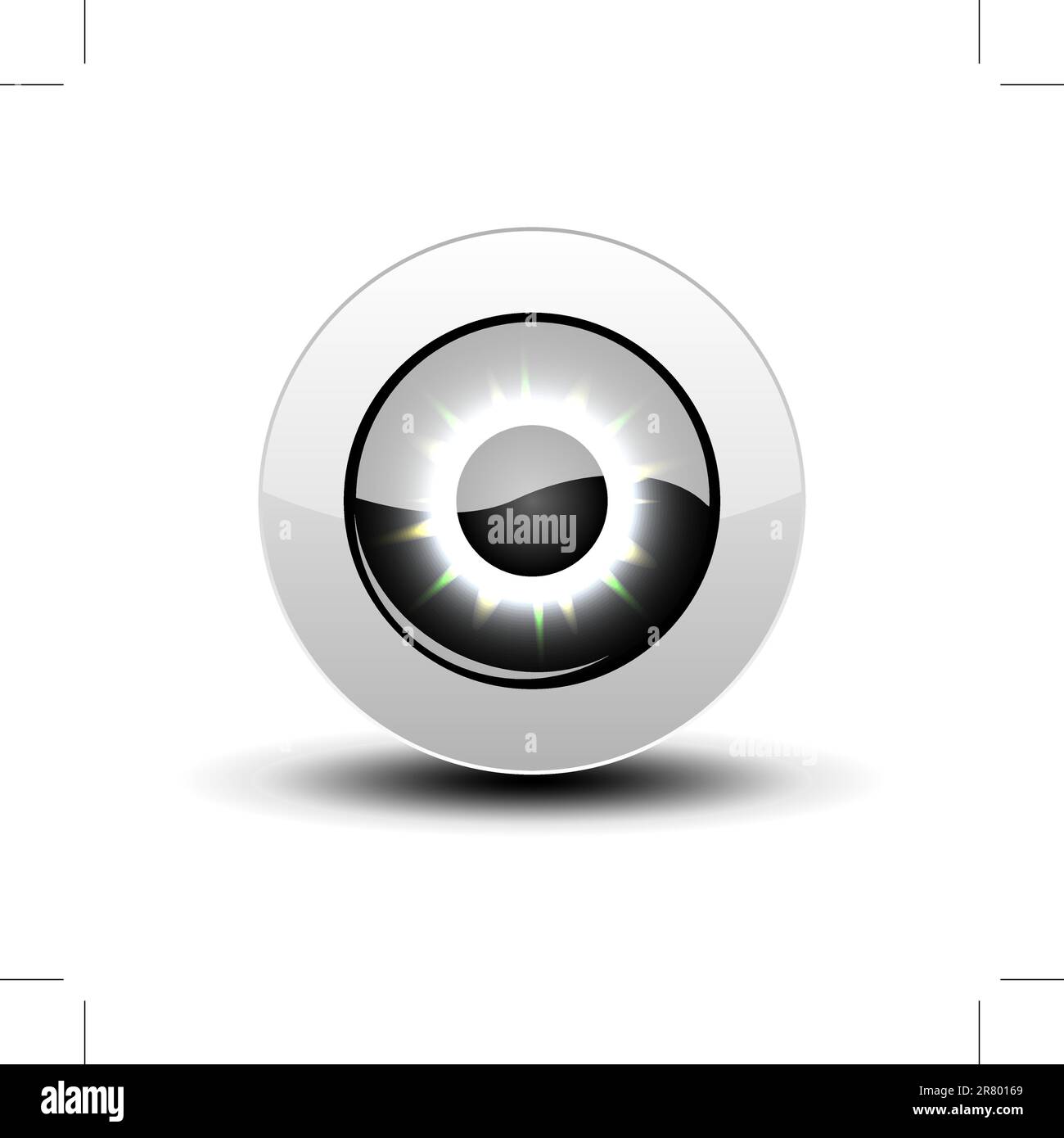 Black eye icon with shadow on white, vector illustration, eps10 Stock ...