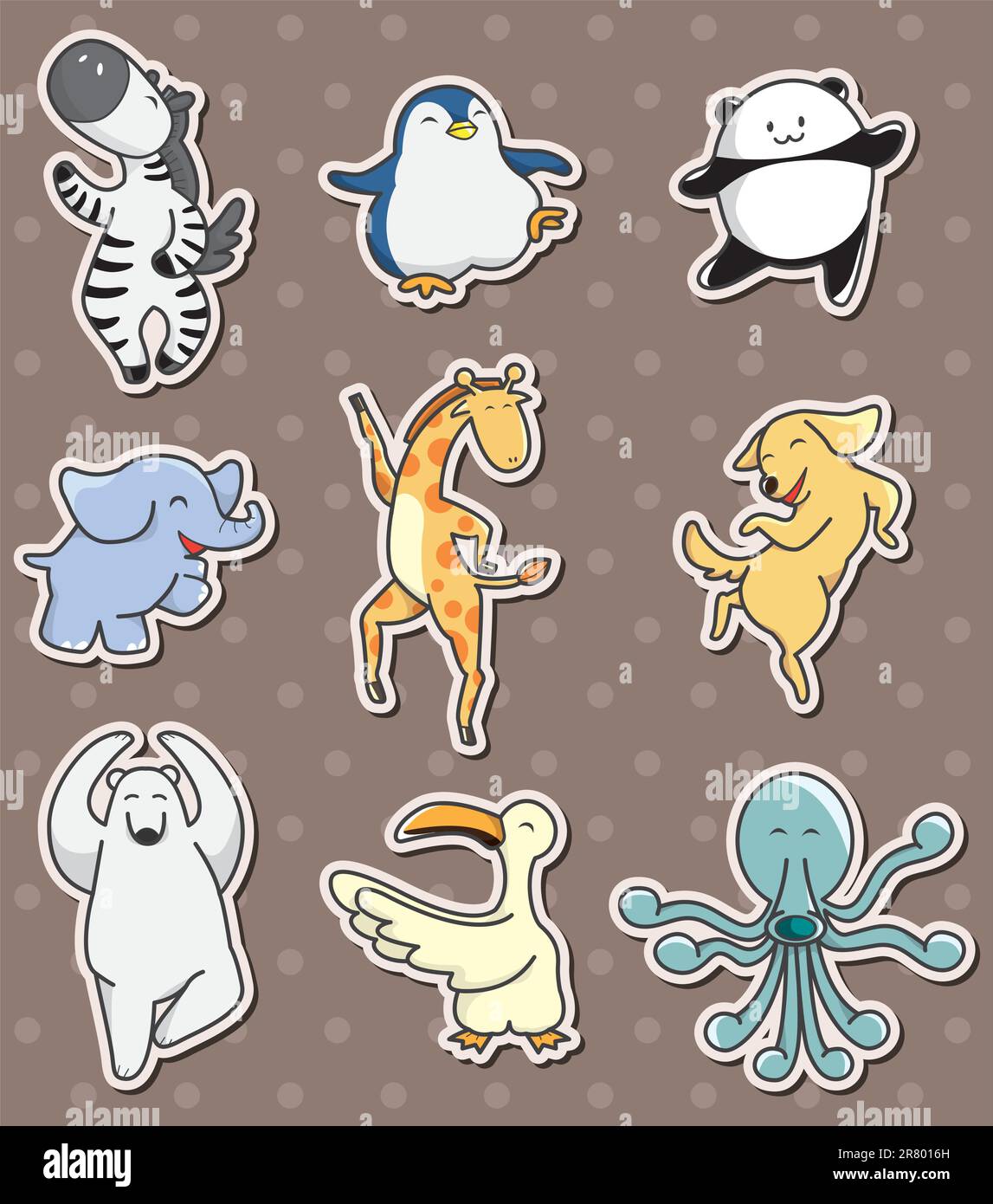 animal dance stickers Stock Vector Image & Art - Alamy