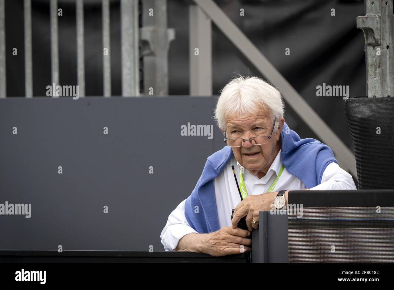 ROSMALEN - Michel Willems ATP referee, controls the field during the ...