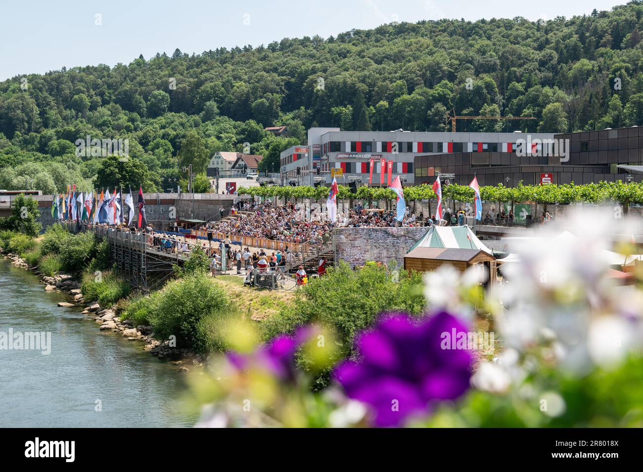 Horb Am Neckar, Germany. 18th June, 2023. Overview of the arena on the ...