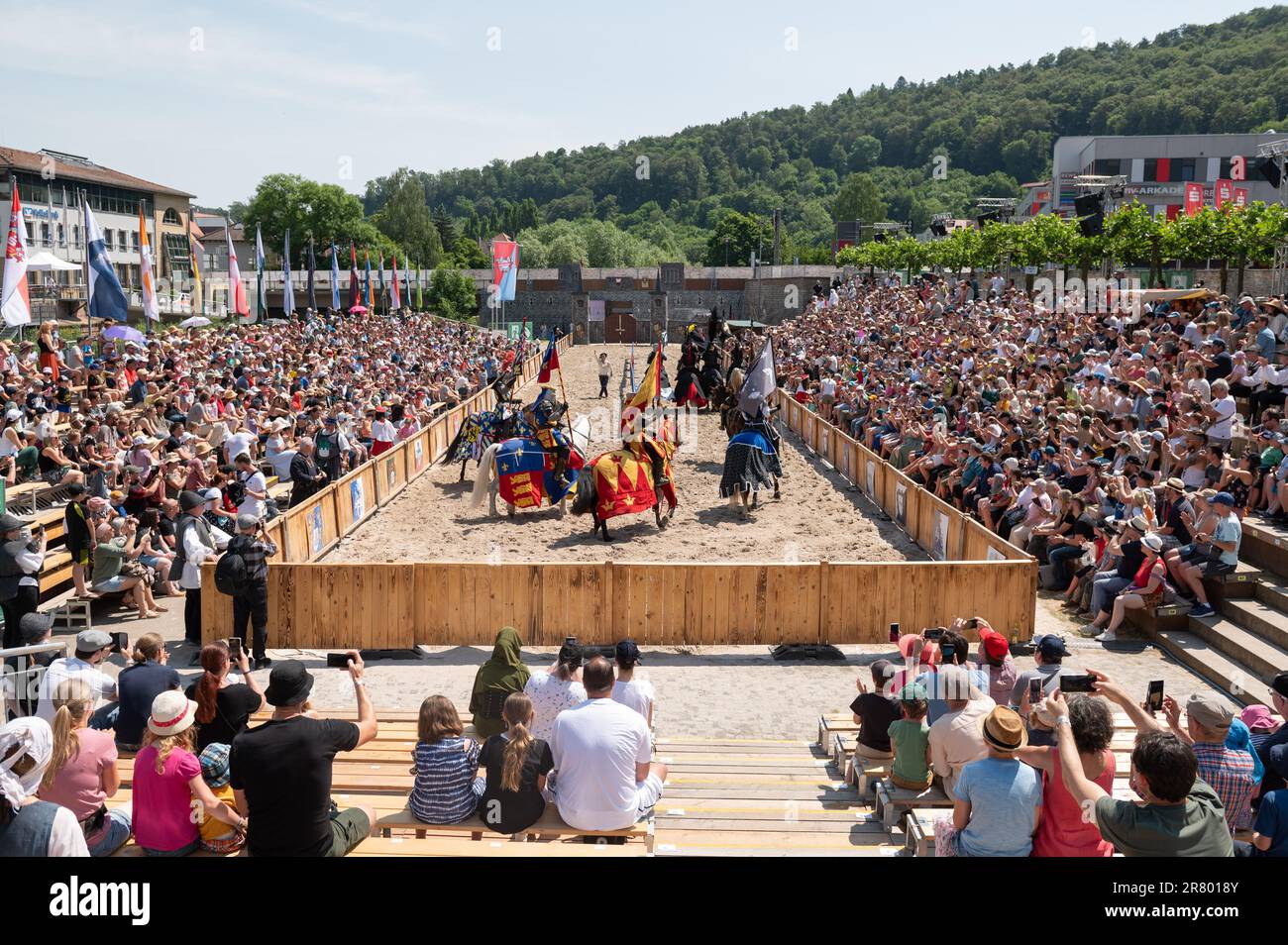 Horb Am Neckar, Germany. 18th June, 2023. Visitors watch the Horber ...