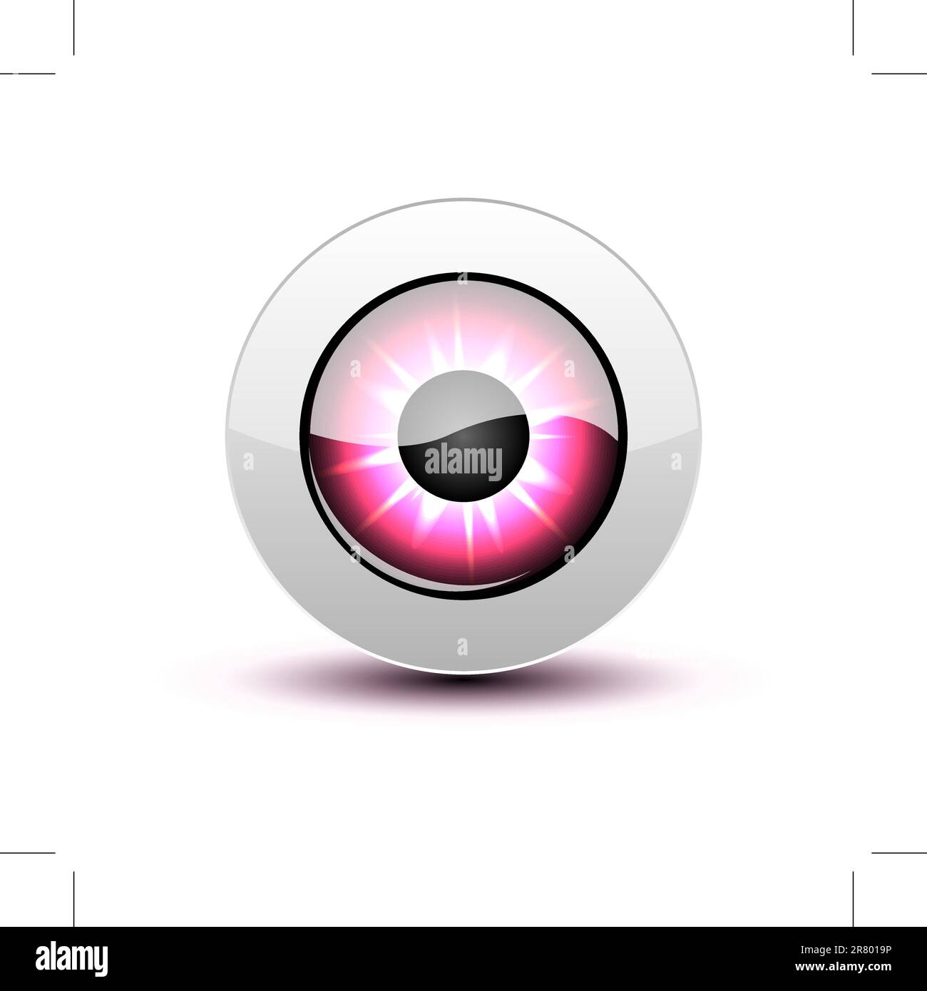 Pink eye icon with shadow on white, vector illustration, eps10 Stock ...