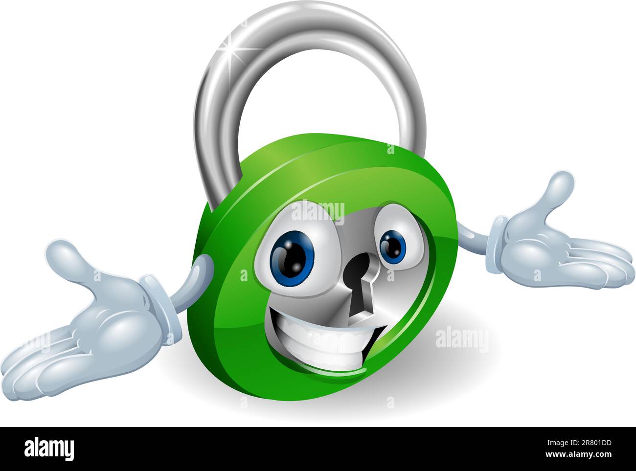 Cute smiling padlock cartoon character with open arms Stock Vector ...