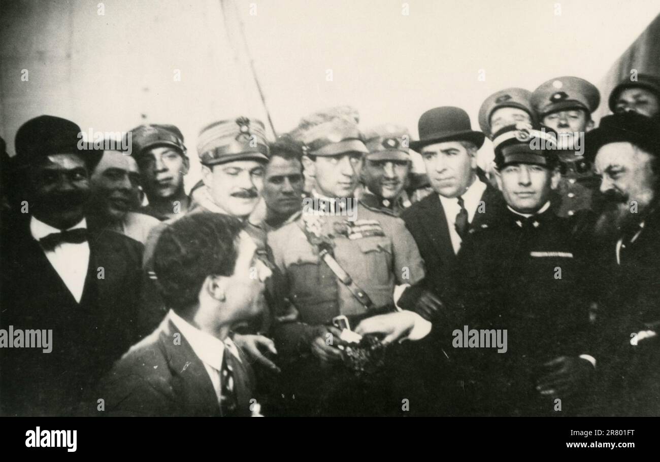 Italian aviator Antonio Locatelli after his return to Palomar ...