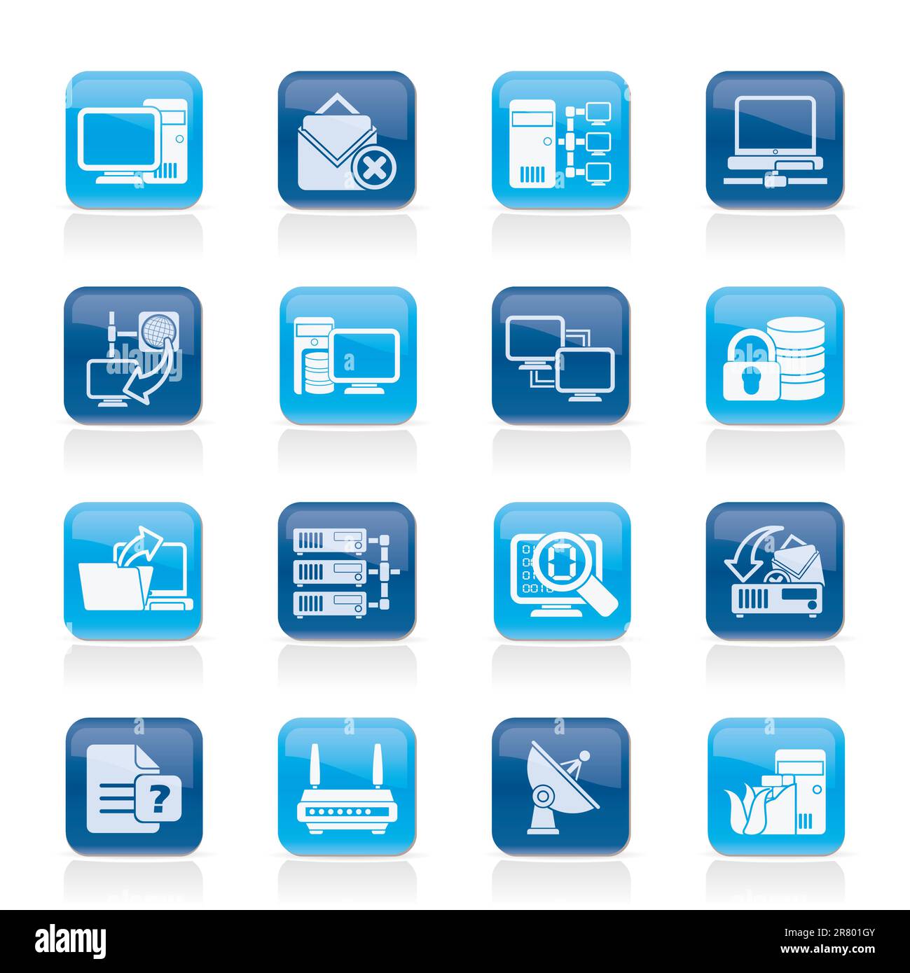 Computer Network and internet icons - vector icon set Stock Vector ...