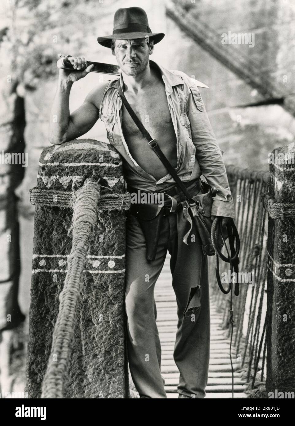 American actor Harrison Ford in the movie Indiana Jones and the Temple ...