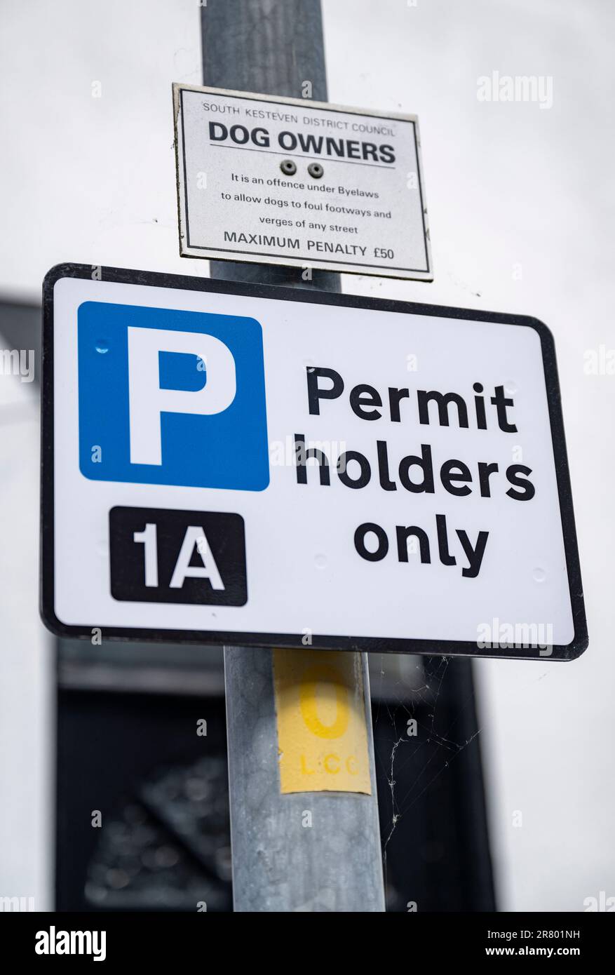 Sign showing parking is restricted - Only residents can park on a towns ...