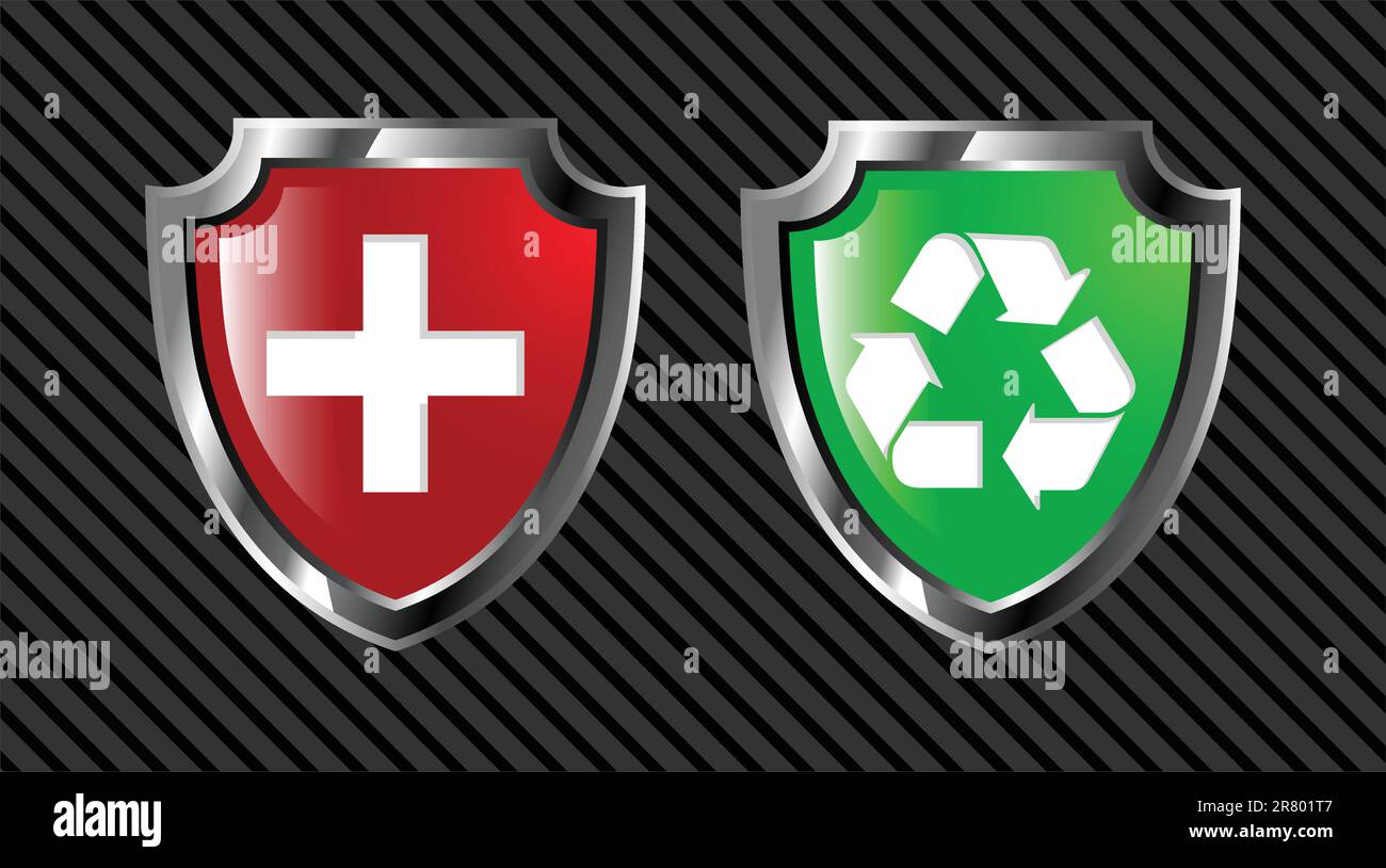 the set vector red and green shield Stock Vector Image & Art - Alamy